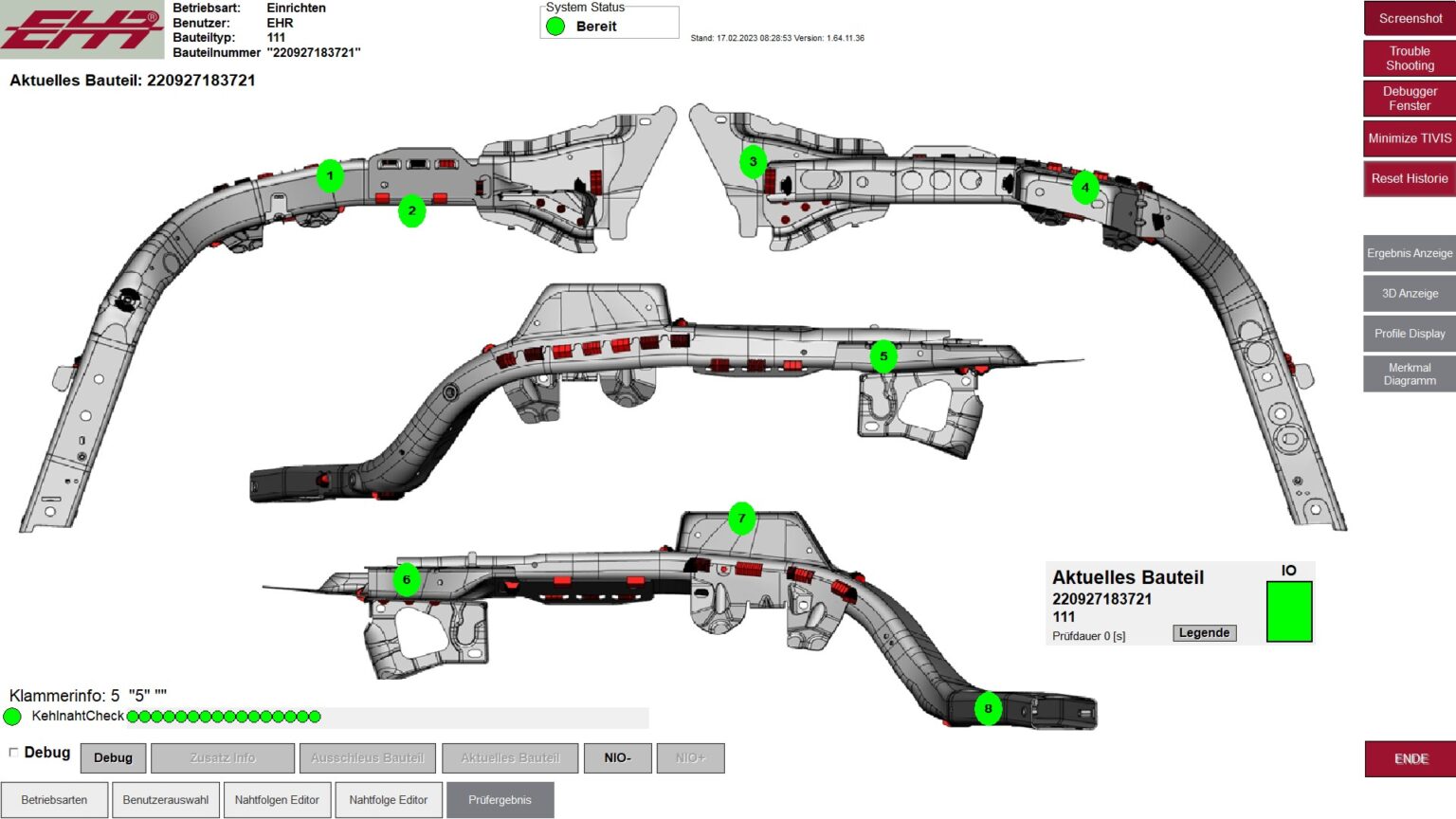 Weld seam inspection - Ehr